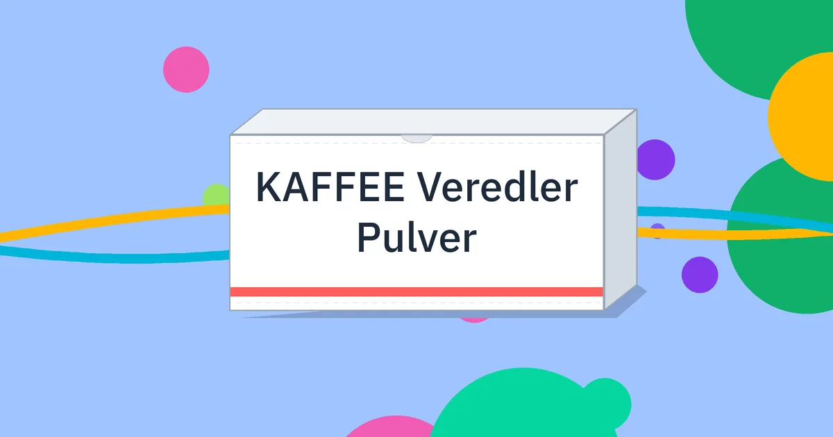 Symbolbild: Packung mit der Aufschrift KAFFEE Veredler Pulver (PZN 19269667) – Verfügbarkeit und Bezug in Apotheken in Frankfurt am Main