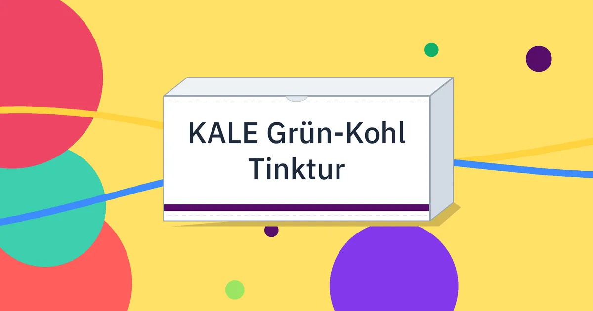 Symbolbild: Packung mit der Aufschrift KALE Grün-Kohl Tinktur (PZN 18217846) – Verfügbarkeit und Bezug in Apotheken in Frankfurt am Main