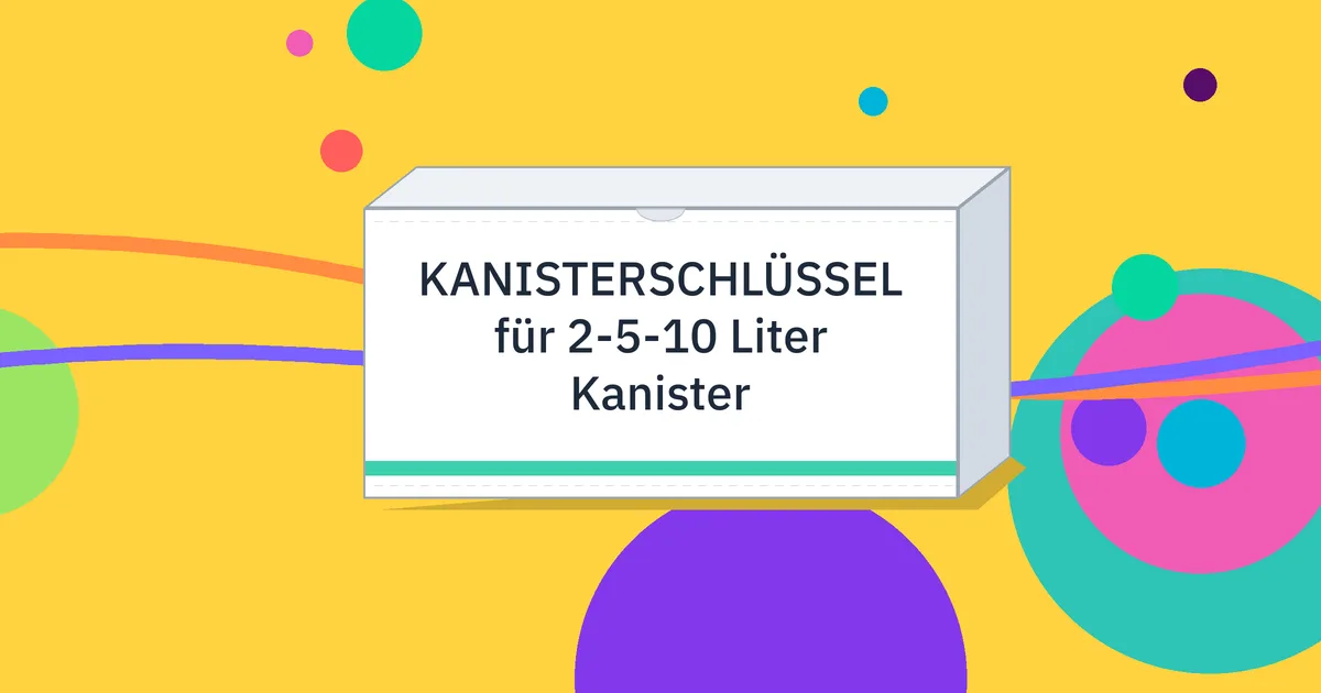 Symbolbild: Packung mit der Aufschrift KANISTERSCHLÜSSEL für 2-5-10 Liter Kanister (PZN 03538674) – Verfügbarkeit und Bezug in Apotheken in Frankfurt am Main