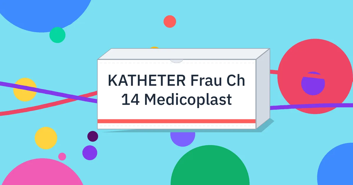 Symbolbild: Packung mit der Aufschrift KATHETER Frau Ch 14 Medicoplast (PZN 00172936) – Verfügbarkeit und Bezug in Apotheken in Frankfurt am Main