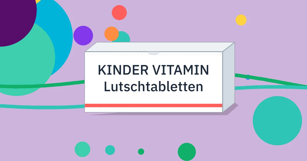 Symbolbild: Packung mit der Aufschrift KINDER VITAMIN Lutschtabletten (PZN 13246033) – Verfügbarkeit und Bezug in Apotheken in Frankfurt am Main