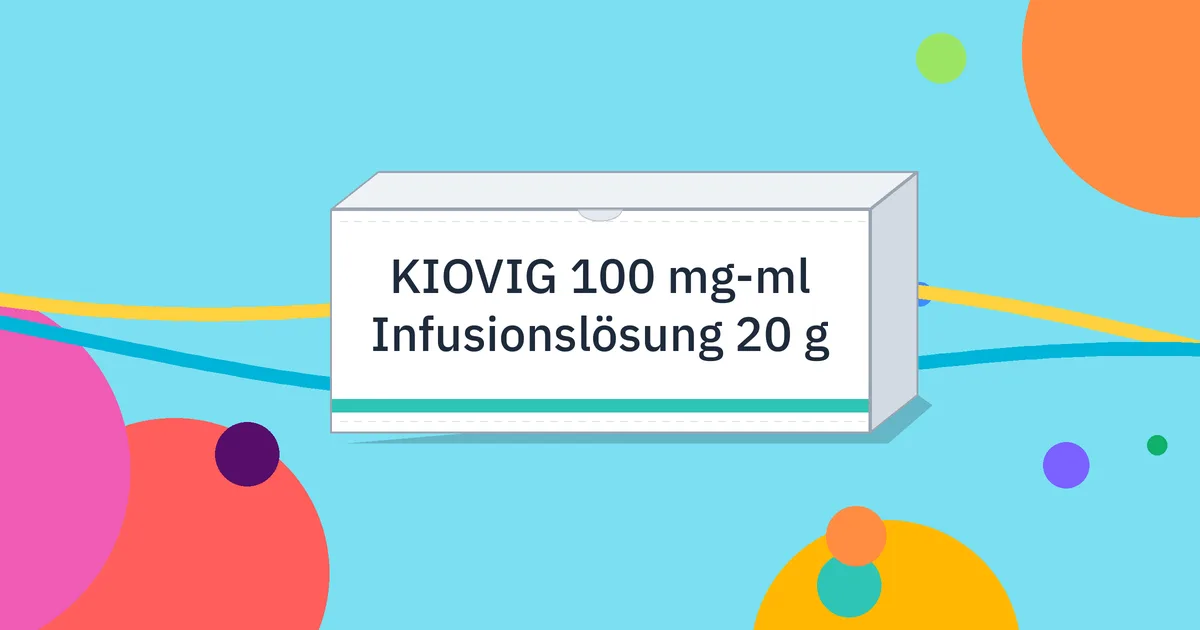 Symbolbild: Packung mit der Aufschrift KIOVIG 100 mg-ml Infusionslösung 20 g (PZN 20023109) – Verfügbarkeit und Bezug in Apotheken in Frankfurt am Main