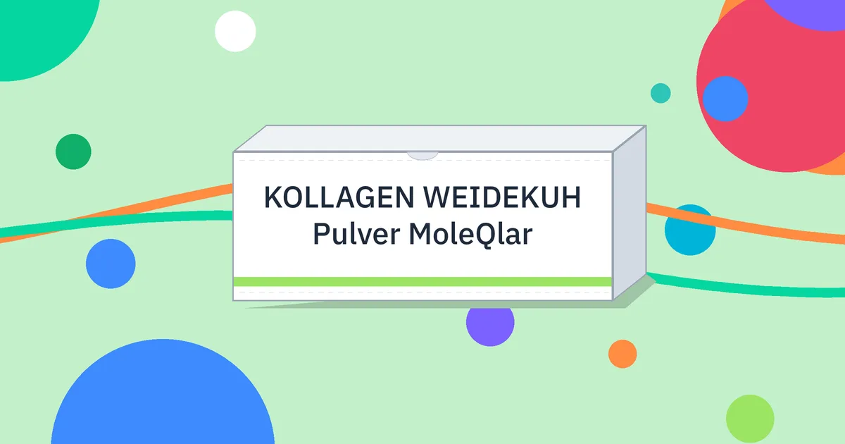 Symbolbild: Packung mit der Aufschrift KOLLAGEN WEIDEKUH Pulver MoleQlar (PZN 19394680) – Verfügbarkeit und Bezug in Apotheken in Frankfurt am Main