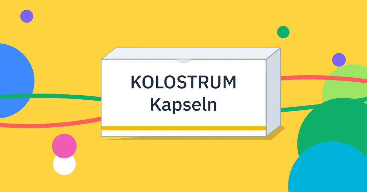 Symbolbild: Packung mit der Aufschrift KOLOSTRUM Kapseln (PZN 10340381) – Verfügbarkeit und Bezug in Apotheken in Frankfurt am Main
