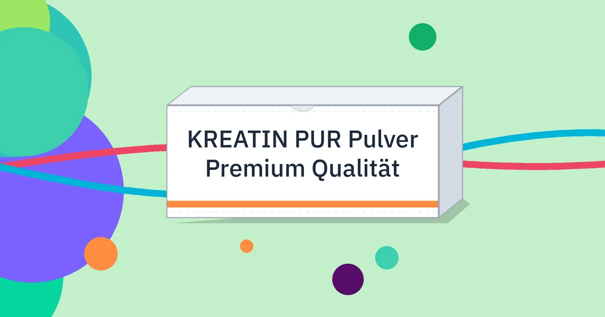 Symbolbild: Packung mit der Aufschrift KREATIN PUR Pulver Premium Qualität (PZN 01452951) – Verfügbarkeit und Bezug in Apotheken in Frankfurt am Main