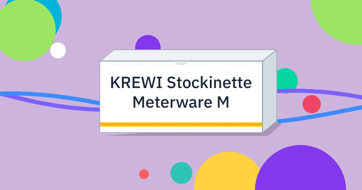 Symbolbild: Packung mit der Aufschrift KREWI Stockinette Meterware M (PZN 06710228) – Verfügbarkeit und Bezug in Apotheken in Frankfurt am Main