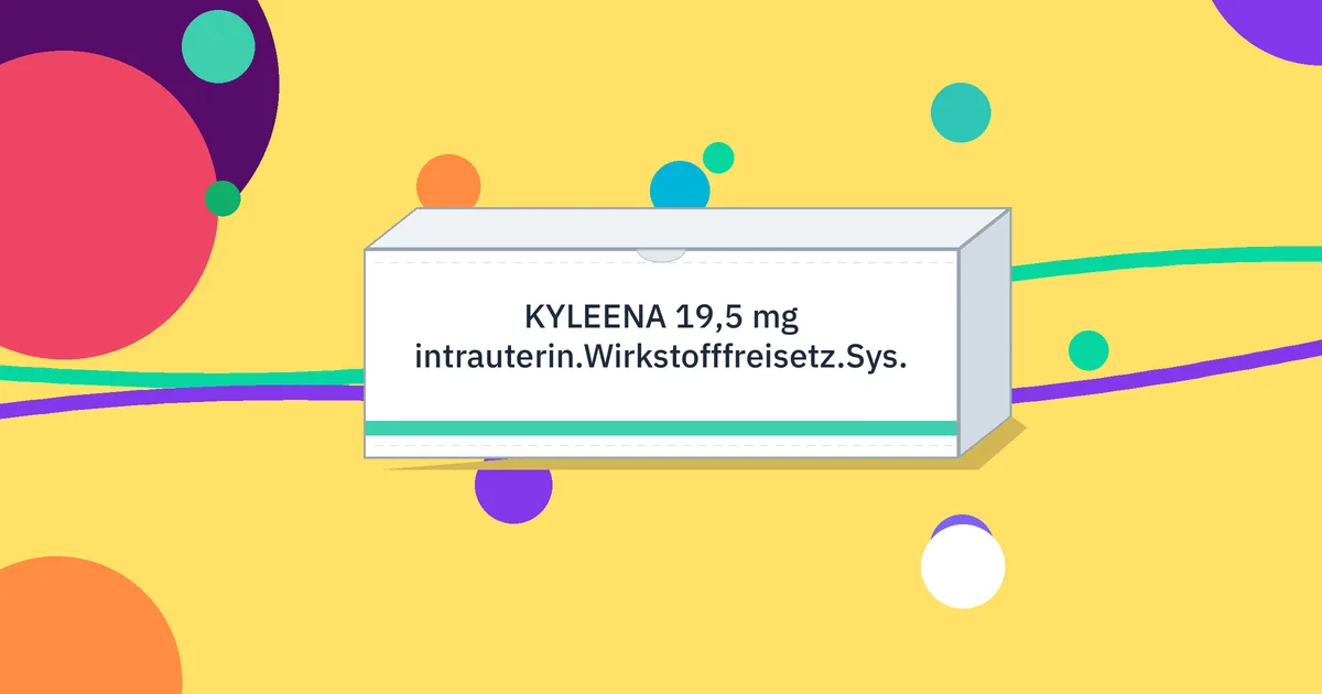 Symbolbild: Packung mit der Aufschrift KYLEENA 19,5 mg intrauterin.Wirkstofffreisetz.Sys. (PZN 15299134) – Verfügbarkeit und Bezug in Apotheken in Frankfurt am Main