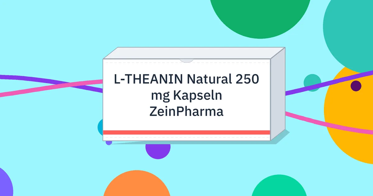 Symbolbild: Packung mit der Aufschrift L-THEANIN Natural 250 mg Kapseln ZeinPharma (PZN 13251465) – Verfügbarkeit und Bezug in Apotheken in Frankfurt am Main