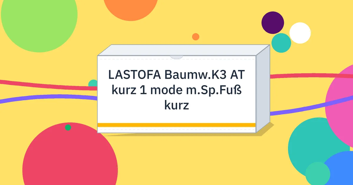Symbolbild: Packung mit der Aufschrift LASTOFA Baumw.K3 AT kurz 1 mode m.Sp.Fuß kurz (PZN 01958685) – Verfügbarkeit und Bezug in Apotheken in Frankfurt am Main