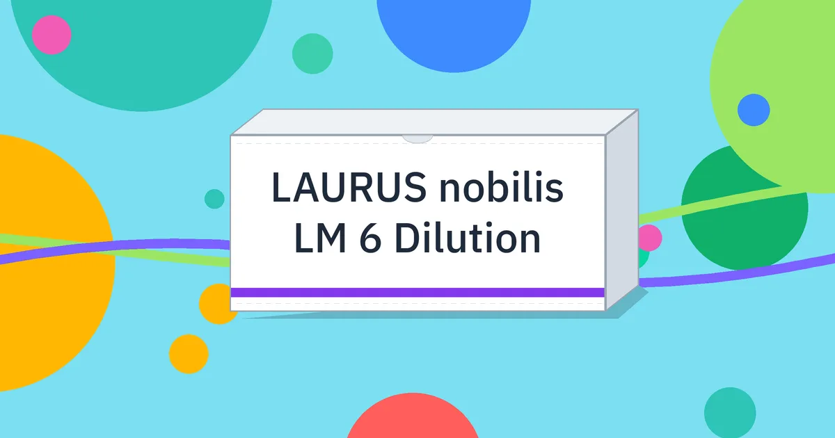 Symbolbild: Packung mit der Aufschrift LAURUS nobilis LM 6 Dilution (PZN 13524437) – Verfügbarkeit und Bezug in Apotheken in Frankfurt am Main