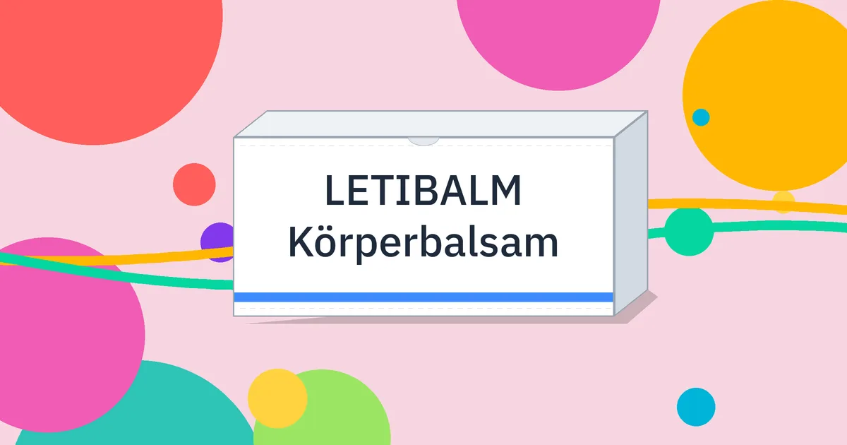 Symbolbild: Packung mit der Aufschrift LETIBALM Körperbalsam (PZN 14211924) – Verfügbarkeit und Bezug in Apotheken in Frankfurt am Main