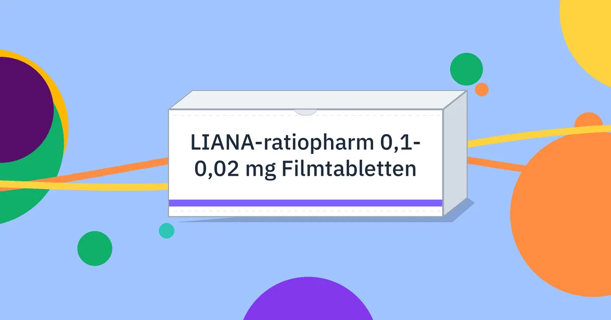 Symbolbild: Packung mit der Aufschrift LIANA-ratiopharm 0,1-0,02 mg Filmtabletten (PZN 02200766) – Verfügbarkeit und Bezug in Apotheken in Frankfurt am Main