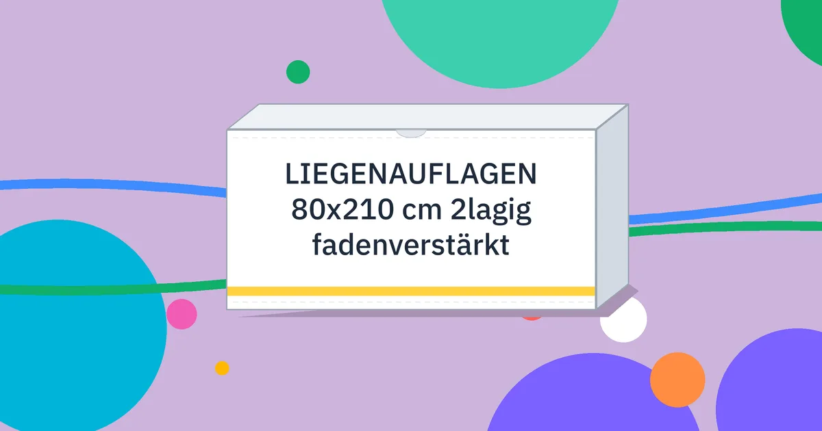 Symbolbild: Packung mit der Aufschrift LIEGENAUFLAGEN 80x210 cm 2lagig fadenverstärkt (PZN 09758299) – Verfügbarkeit und Bezug in Apotheken in Frankfurt am Main