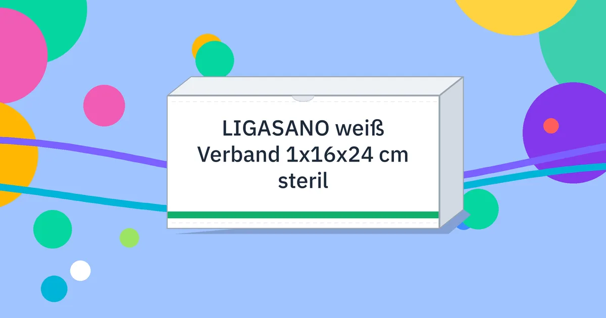 Symbolbild: Packung mit der Aufschrift LIGASANO weiß Verband 1x16x24 cm steril (PZN 17251410) – Verfügbarkeit und Bezug in Apotheken in Frankfurt am Main