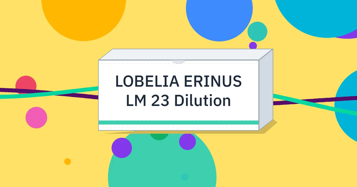 Symbolbild: Packung mit der Aufschrift LOBELIA ERINUS LM 23 Dilution (PZN 13533494) – Verfügbarkeit und Bezug in Apotheken in Frankfurt am Main