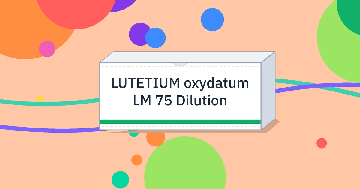 Symbolbild: Packung mit der Aufschrift LUTETIUM oxydatum LM 75 Dilution (PZN 12935078) – Verfügbarkeit und Bezug in Apotheken in Frankfurt am Main