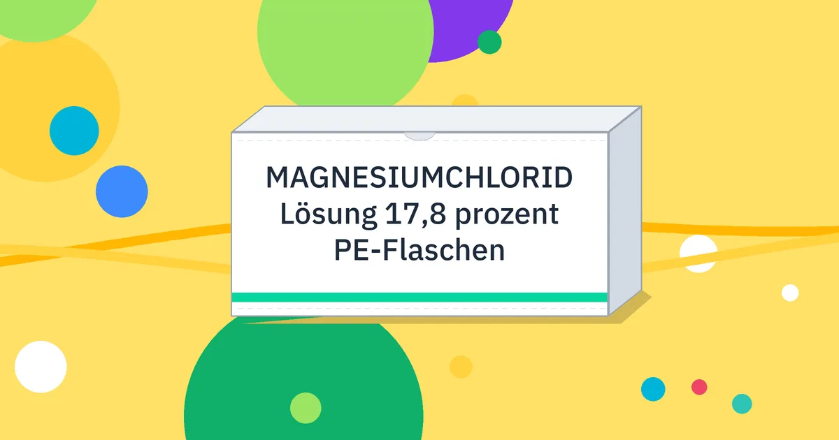 Symbolbild: Packung mit der Aufschrift MAGNESIUMCHLORID Lösung 17,8 prozent PE-Flaschen (PZN 18105231) – Verfügbarkeit und Bezug in Apotheken in Frankfurt am Main