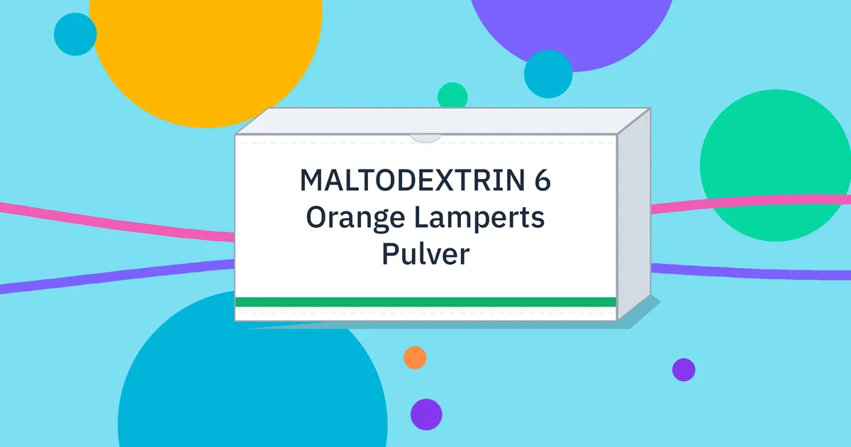 Symbolbild: Packung mit der Aufschrift MALTODEXTRIN 6 Orange Lamperts Pulver (PZN 06473231) – Verfügbarkeit und Bezug in Apotheken in Frankfurt am Main