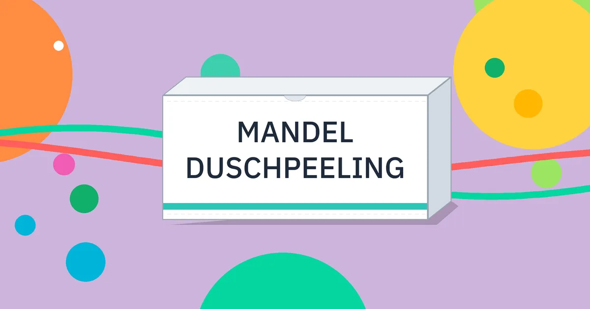 Symbolbild: Packung mit der Aufschrift MANDEL DUSCHPEELING (PZN 18774096) – Verfügbarkeit und Bezug in Apotheken in Frankfurt am Main
