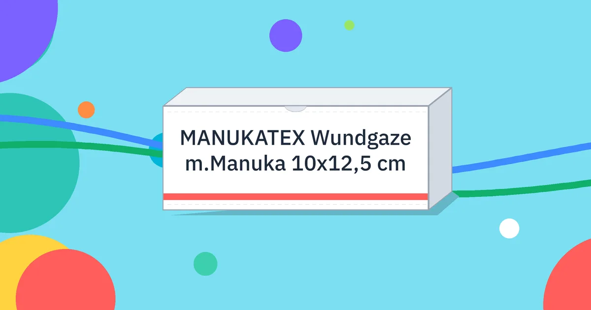 Symbolbild: Packung mit der Aufschrift MANUKATEX Wundgaze m.Manuka 10x12,5 cm (PZN 20935282) – Verfügbarkeit und Bezug in Apotheken in Frankfurt am Main