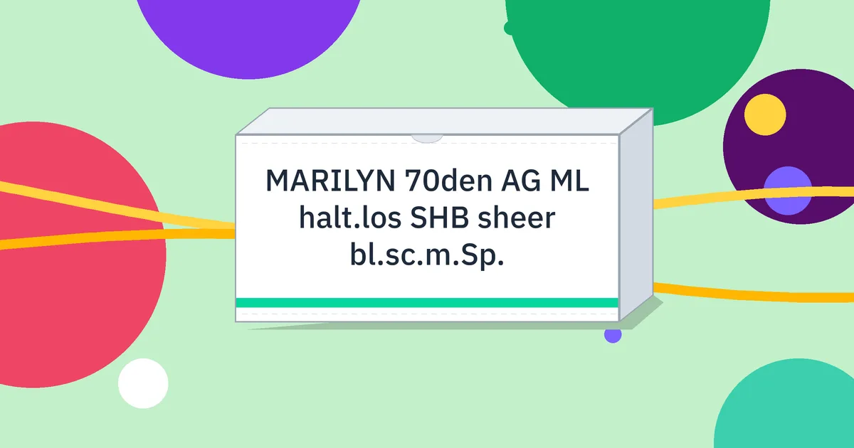 Symbolbild: Packung mit der Aufschrift MARILYN 70den AG ML halt.los SHB sheer bl.sc.m.Sp. (PZN 16187325) – Verfügbarkeit und Bezug in Apotheken in Frankfurt am Main