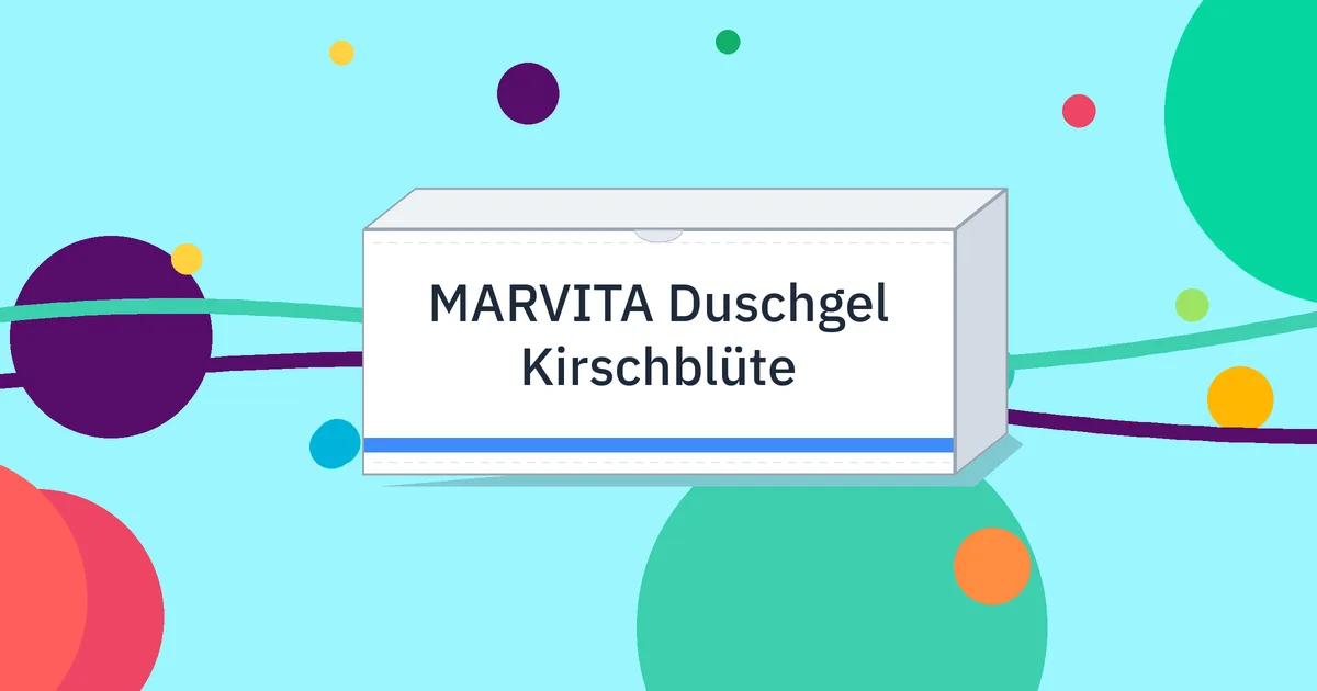 Symbolbild: Packung mit der Aufschrift MARVITA Duschgel Kirschblüte (PZN 15890353) – Verfügbarkeit und Bezug in Apotheken in Frankfurt am Main