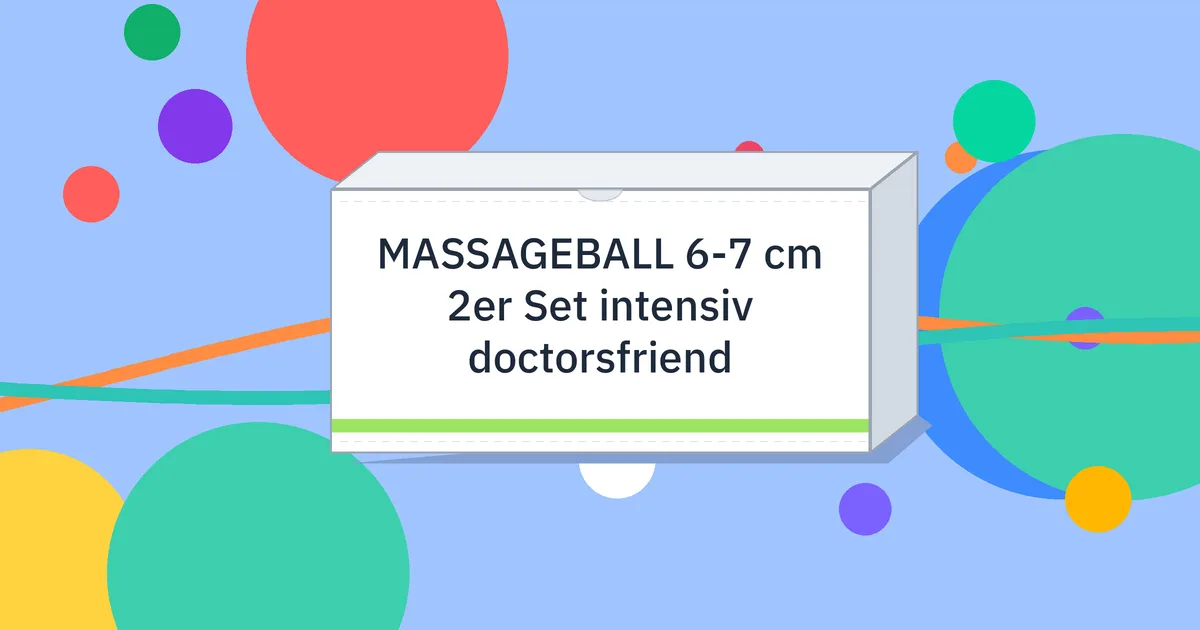 Symbolbild: Packung mit der Aufschrift MASSAGEBALL 6-7 cm 2er Set intensiv doctorsfriend (PZN 19539753) – Verfügbarkeit und Bezug in Apotheken in Frankfurt am Main
