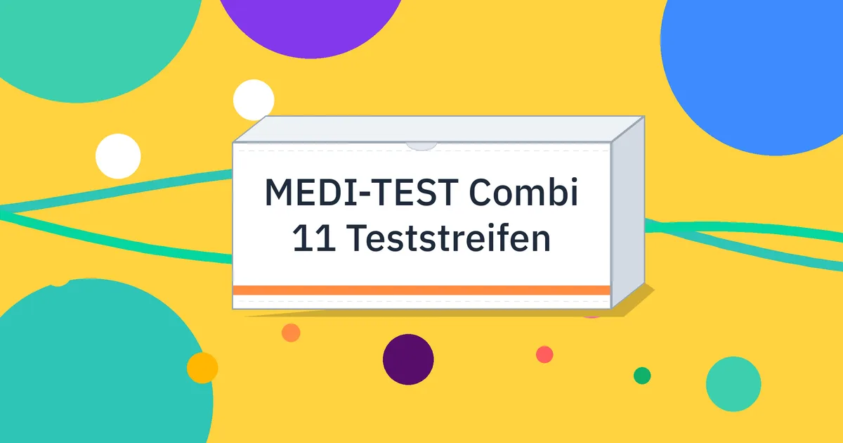 Symbolbild: Packung mit der Aufschrift MEDI-TEST Combi 11 Teststreifen (PZN 00749264) – Verfügbarkeit und Bezug in Apotheken in Frankfurt am Main