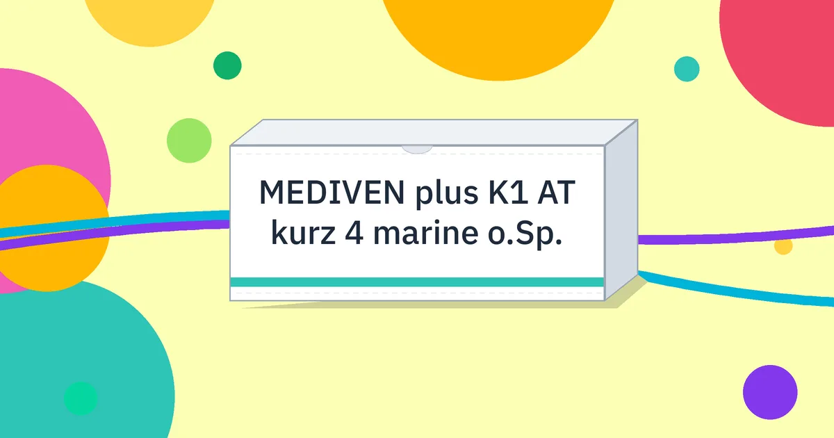 Symbolbild: Packung mit der Aufschrift MEDIVEN plus K1 AT kurz 4 marine o.Sp. (PZN 15025891) – Verfügbarkeit und Bezug in Apotheken in Frankfurt am Main