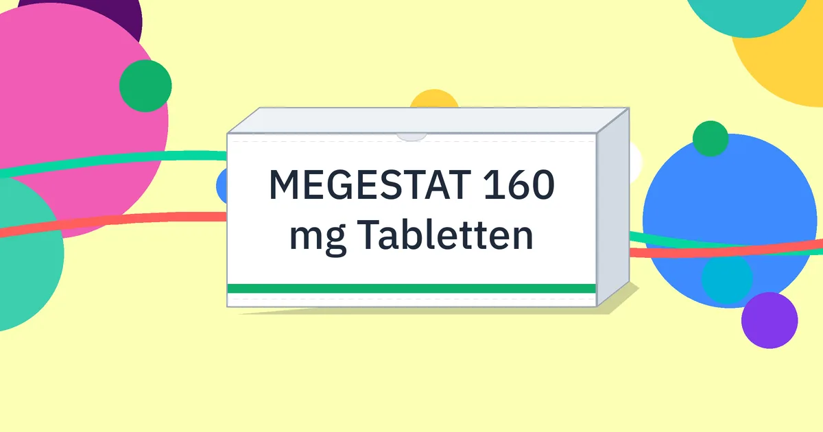Symbolbild: Packung mit der Aufschrift MEGESTAT 160 mg Tabletten (PZN 16352072) – Verfügbarkeit und Bezug in Apotheken in Frankfurt am Main