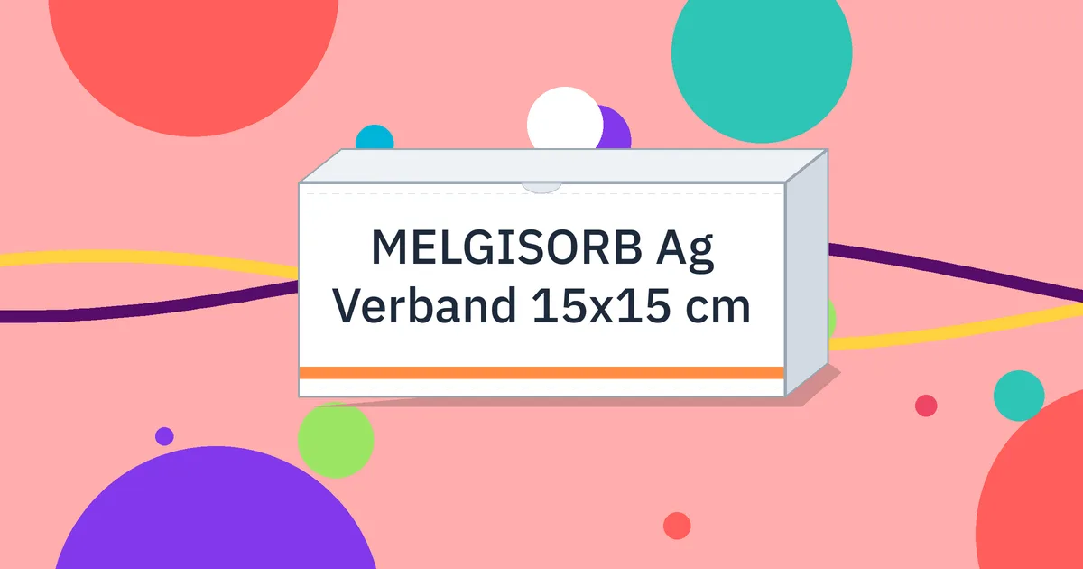 Symbolbild: Packung mit der Aufschrift MELGISORB Ag Verband 15x15 cm (PZN 01560847) – Verfügbarkeit und Bezug in Apotheken in Frankfurt am Main