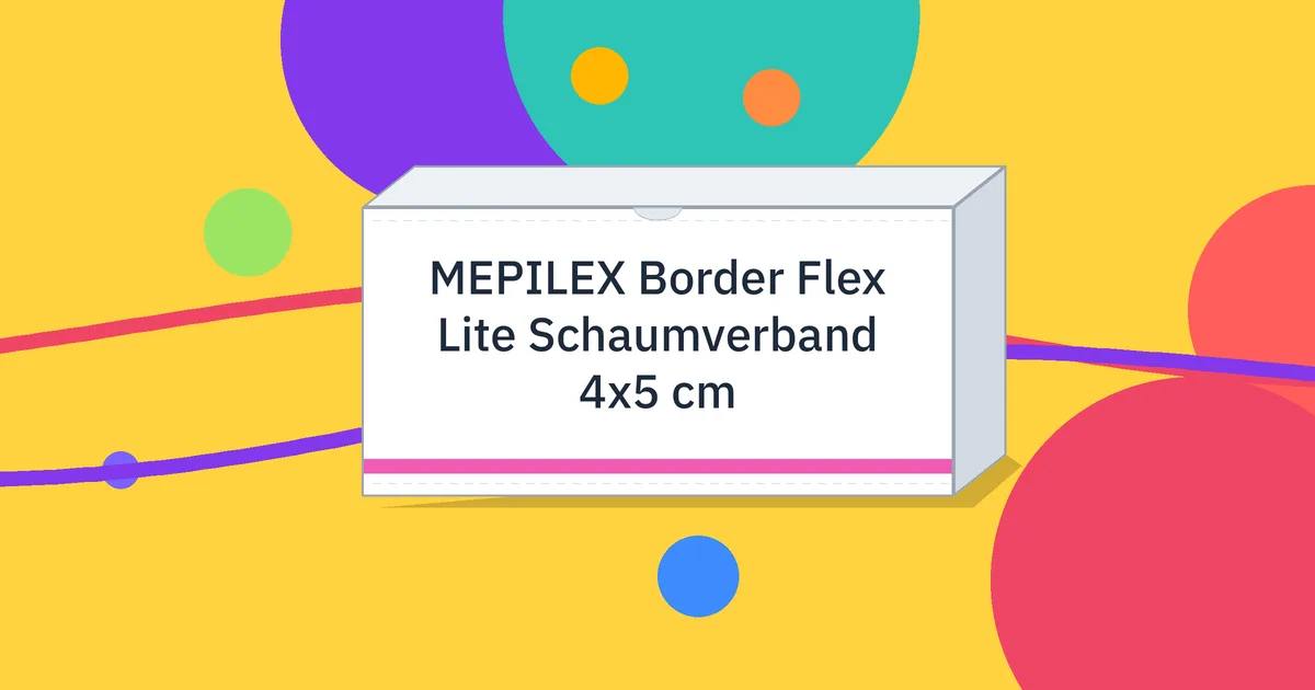 Symbolbild: Packung mit der Aufschrift MEPILEX Border Flex Lite Schaumverband 4x5 cm (PZN 18390409) – Verfügbarkeit und Bezug in Apotheken in Frankfurt am Main