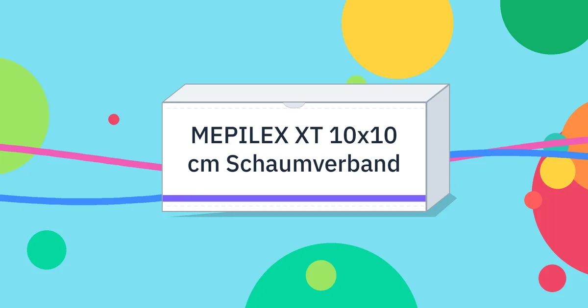 Symbolbild: Packung mit der Aufschrift MEPILEX XT 10x10 cm Schaumverband (PZN 11690522) – Verfügbarkeit und Bezug in Apotheken in Frankfurt am Main