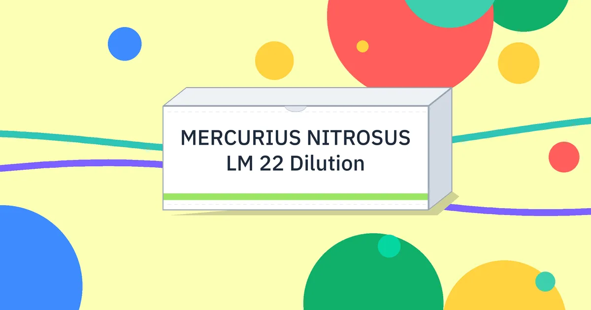 Symbolbild: Packung mit der Aufschrift MERCURIUS NITROSUS LM 22 Dilution (PZN 12952378) – Verfügbarkeit und Bezug in Apotheken in Frankfurt am Main