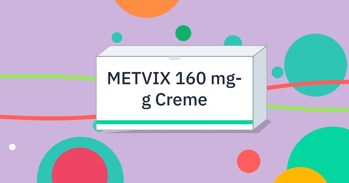 Symbolbild: Packung mit der Aufschrift METVIX 160 mg-g Creme (PZN 02841755) – Verfügbarkeit und Bezug in Apotheken in Frankfurt am Main