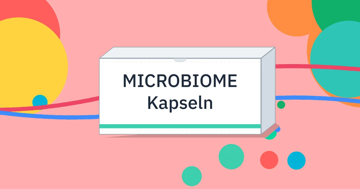 Symbolbild: Packung mit der Aufschrift MICROBIOME Kapseln (PZN 20279576) – Verfügbarkeit und Bezug in Apotheken in Frankfurt am Main