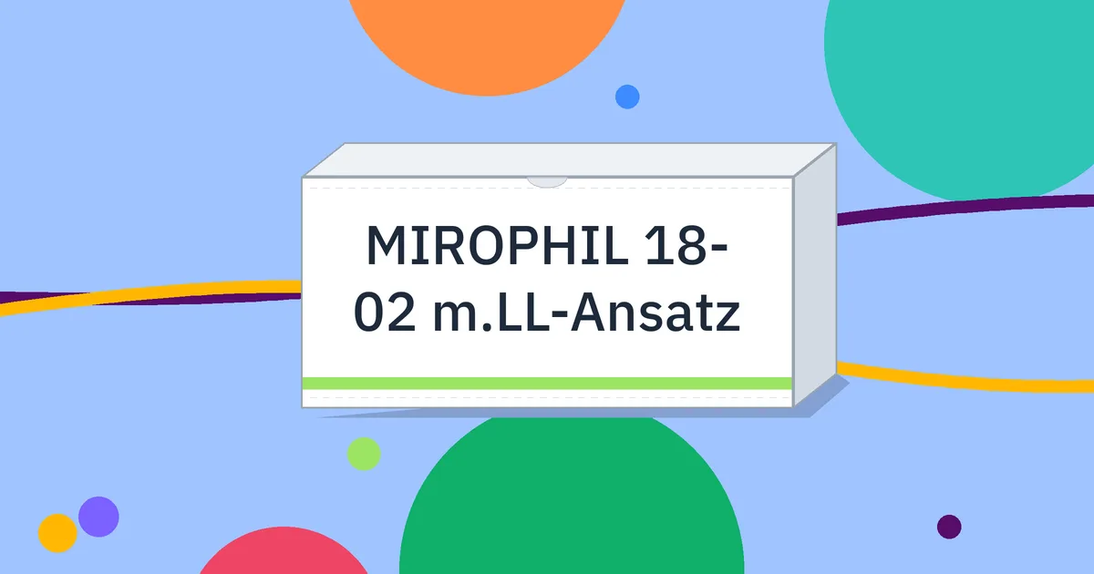 Symbolbild: Packung mit der Aufschrift MIROPHIL 18-02 m.LL-Ansatz (PZN 00920019) – Verfügbarkeit und Bezug in Apotheken in Frankfurt am Main