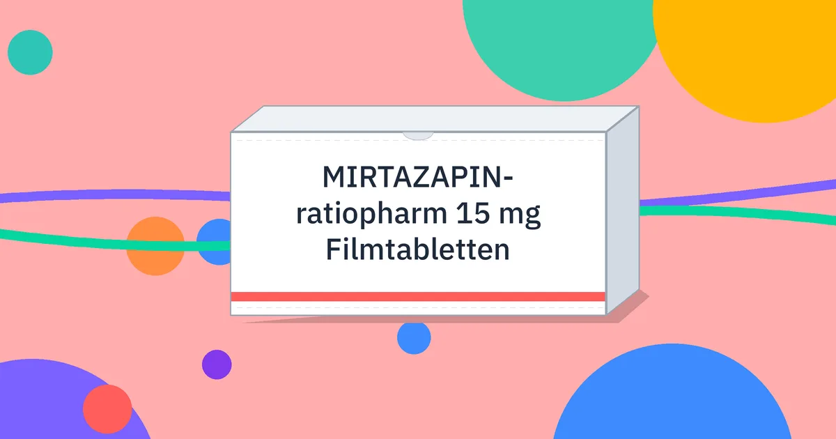 Symbolbild: Packung mit der Aufschrift MIRTAZAPIN-ratiopharm 15 mg Filmtabletten (PZN 03120288) – Verfügbarkeit und Bezug in Apotheken in Frankfurt am Main