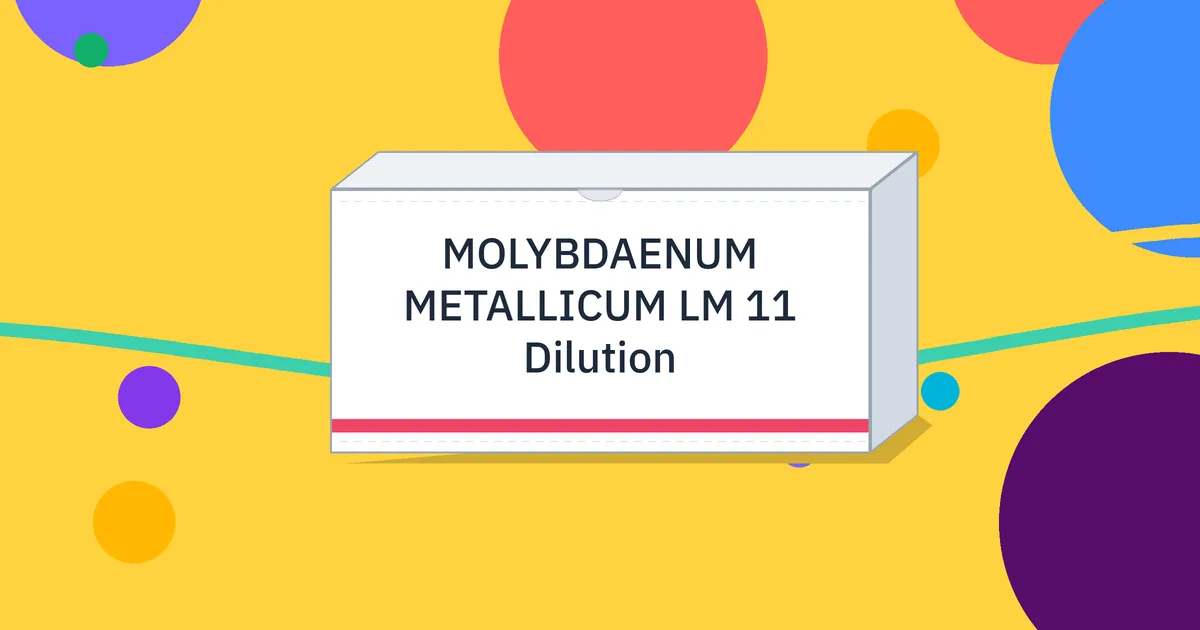 Symbolbild: Packung mit der Aufschrift MOLYBDAENUM METALLICUM LM 11 Dilution (PZN 13609783) – Verfügbarkeit und Bezug in Apotheken in Frankfurt am Main