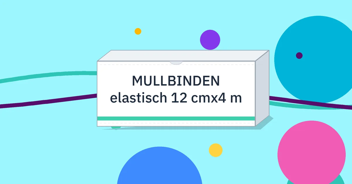 Symbolbild: Packung mit der Aufschrift MULLBINDEN elastisch 12 cmx4 m (PZN 01652503) – Verfügbarkeit und Bezug in Apotheken in Frankfurt am Main