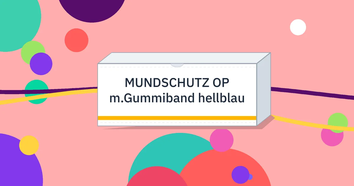 Symbolbild: Packung mit der Aufschrift MUNDSCHUTZ OP m.Gummiband hellblau (PZN 00594809) – Verfügbarkeit und Bezug in Apotheken in Frankfurt am Main