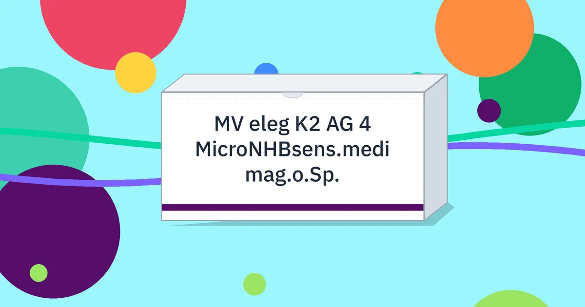 Symbolbild: Packung mit der Aufschrift MV eleg K2 AG 4 MicroNHBsens.medi mag.o.Sp. (PZN 15723891) – Verfügbarkeit und Bezug in Apotheken in Frankfurt am Main