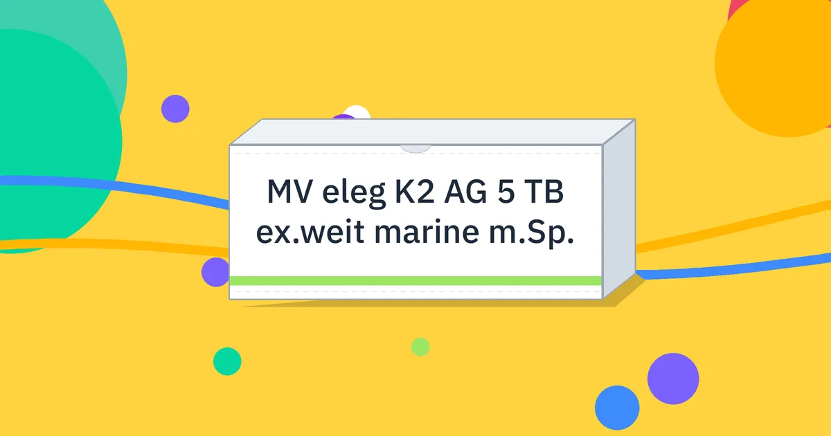 Symbolbild: Packung mit der Aufschrift MV eleg K2 AG 5 TB ex.weit marine m.Sp. (PZN 14612126) – Verfügbarkeit und Bezug in Apotheken in Frankfurt am Main