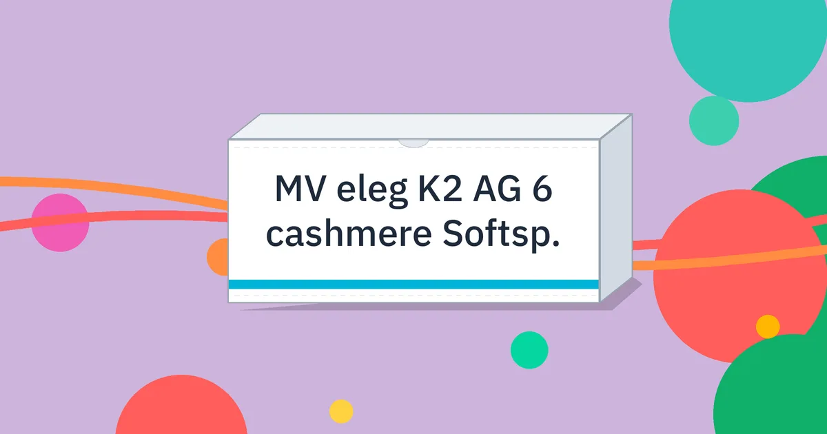Symbolbild: Packung mit der Aufschrift MV eleg K2 AG 6 cashmere Softsp. (PZN 14680300) – Verfügbarkeit und Bezug in Apotheken in Frankfurt am Main