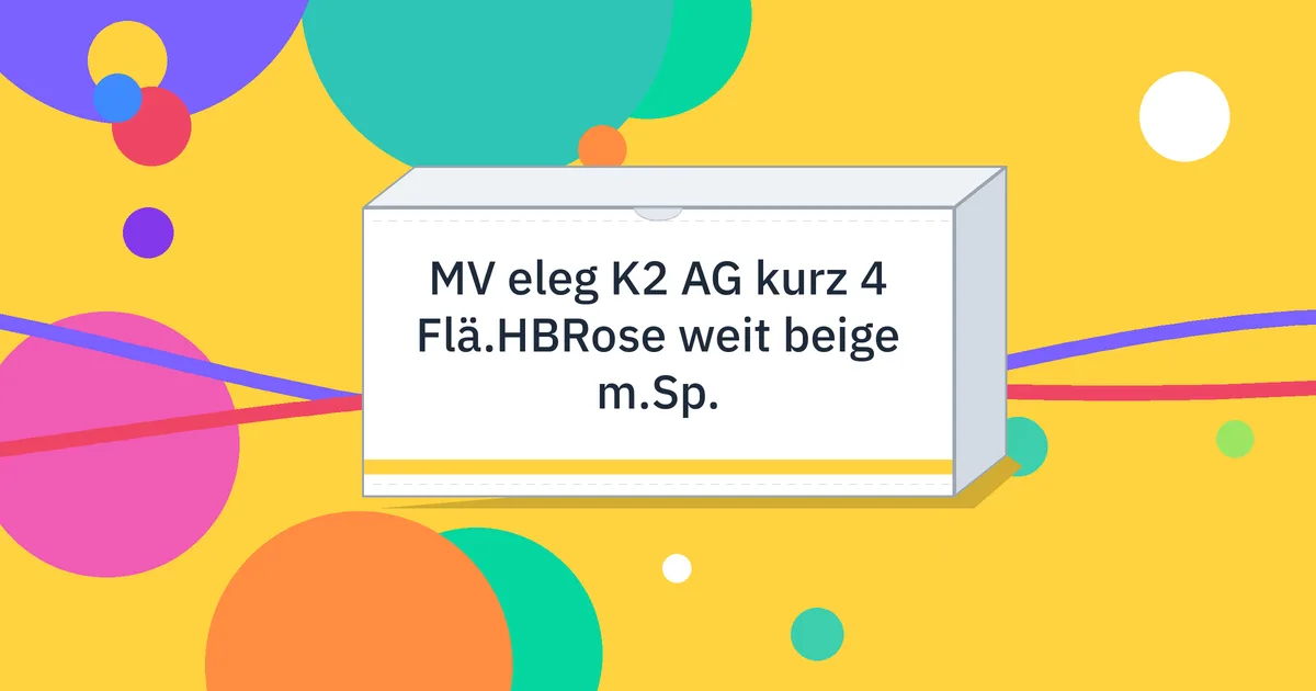 Symbolbild: Packung mit der Aufschrift MV eleg K2 AG kurz 4 Flä.HBRose weit beige m.Sp. (PZN 15706533) – Verfügbarkeit und Bezug in Apotheken in Frankfurt am Main