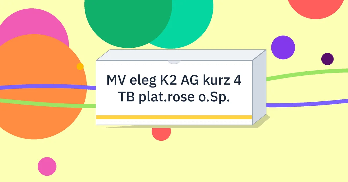 Symbolbild: Packung mit der Aufschrift MV eleg K2 AG kurz 4 TB plat.rose o.Sp. (PZN 14696330) – Verfügbarkeit und Bezug in Apotheken in Frankfurt am Main