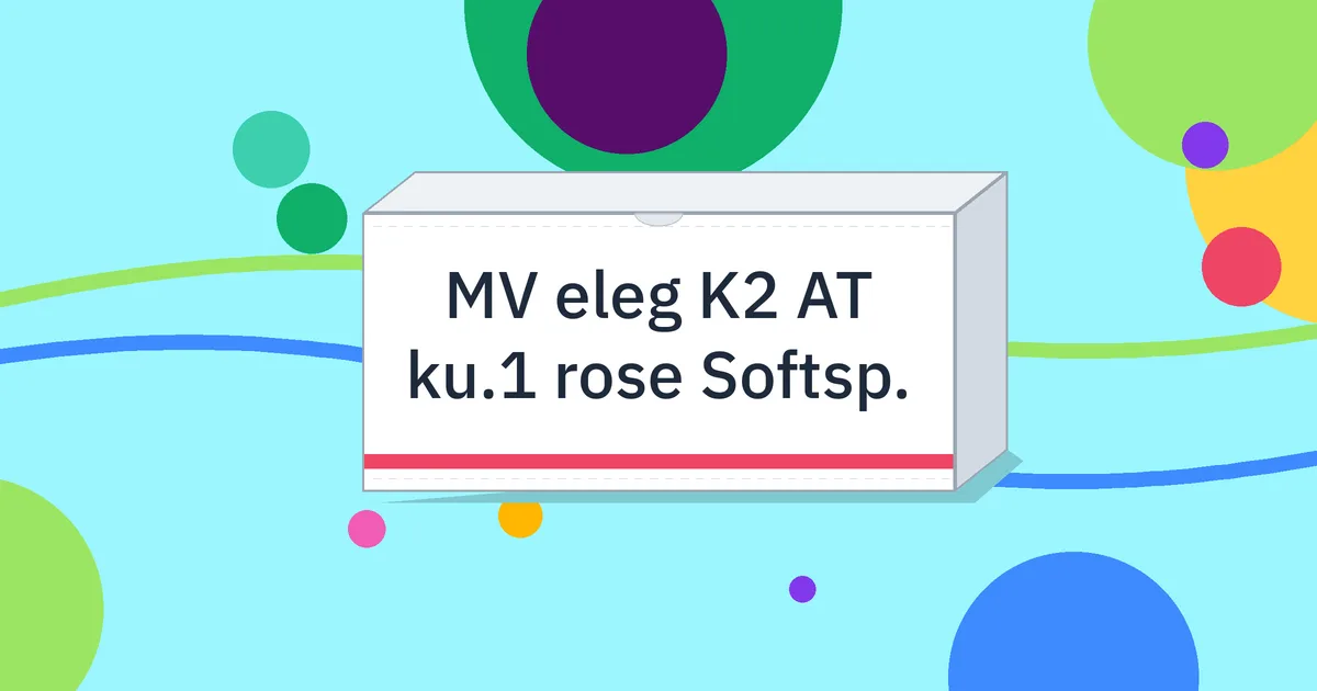 Symbolbild: Packung mit der Aufschrift MV eleg K2 AT ku.1 rose Softsp. (PZN 15288403) – Verfügbarkeit und Bezug in Apotheken in Frankfurt am Main