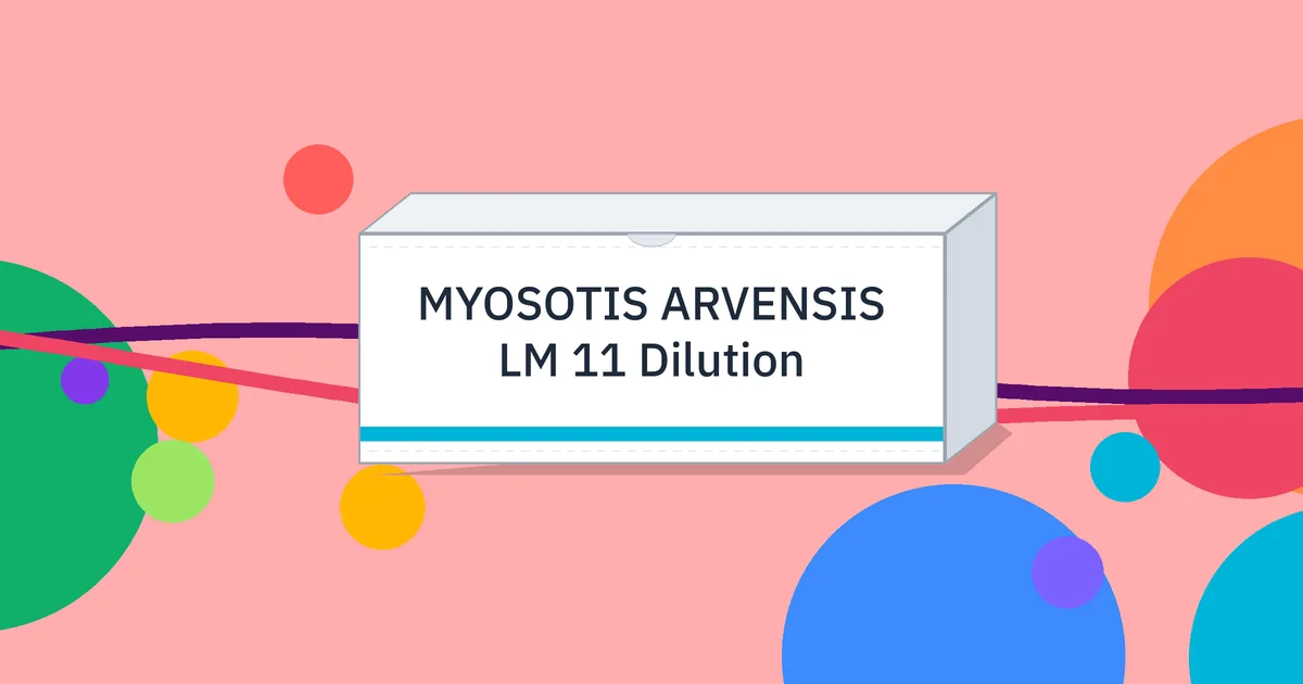 Symbolbild: Packung mit der Aufschrift MYOSOTIS ARVENSIS LM 11 Dilution (PZN 13612101) – Verfügbarkeit und Bezug in Apotheken in Frankfurt am Main
