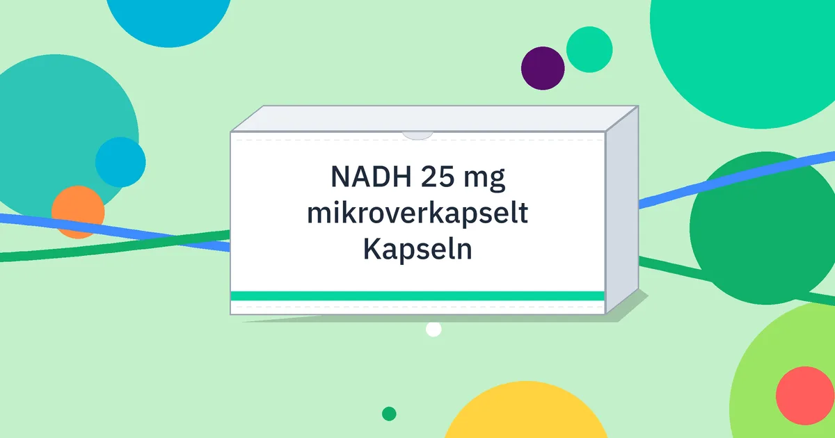 Symbolbild: Packung mit der Aufschrift NADH 25 mg mikroverkapselt Kapseln (PZN 20578362) – Verfügbarkeit und Bezug in Apotheken in Frankfurt am Main