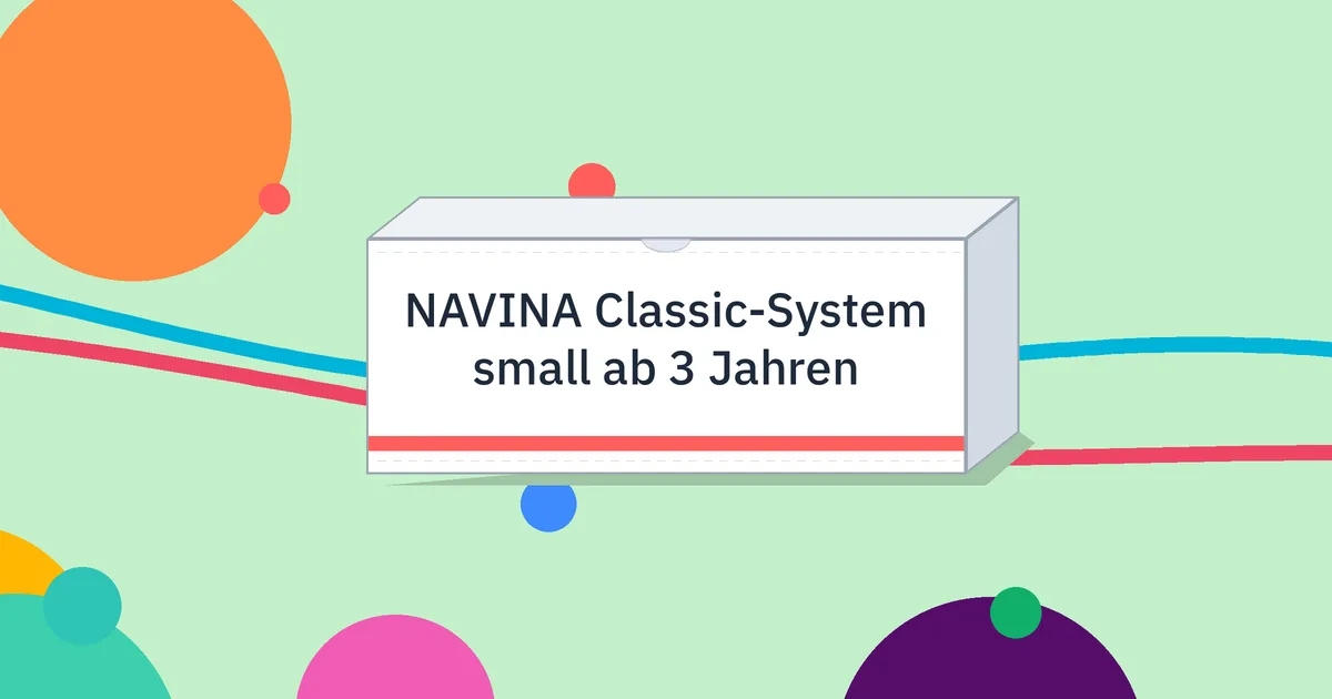Symbolbild: Packung mit der Aufschrift NAVINA Classic-System small ab 3 Jahren (PZN 14261483) – Verfügbarkeit und Bezug in Apotheken in Frankfurt am Main